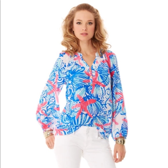 Lilly Pulitzer | Tops | Lilly Pulitzer She She Shells Elsa Top | Poshmark